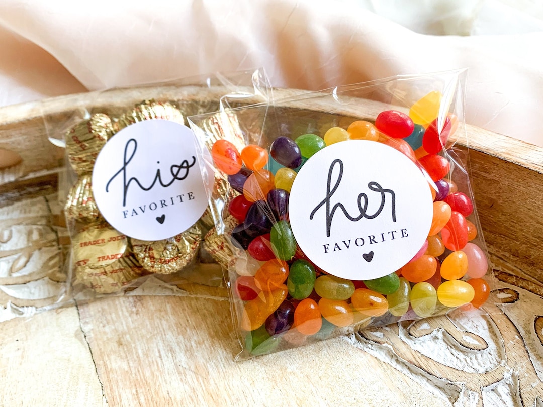 His and Her Favorite Stickers || Wedding Candy Favors, Favor Stickers ...