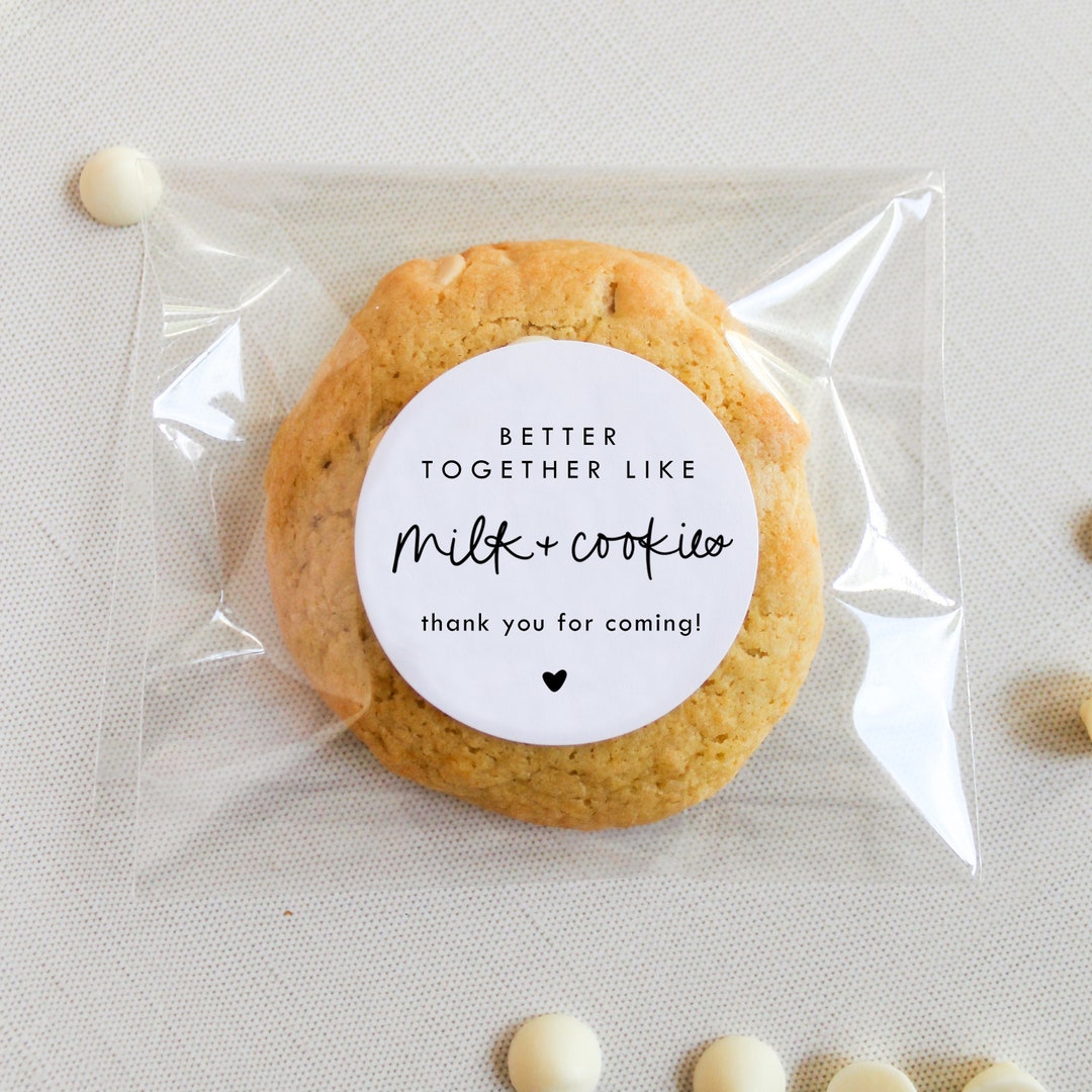 Better Together Like Milk and Cookies Stickers || Wedding Candy Favors ...