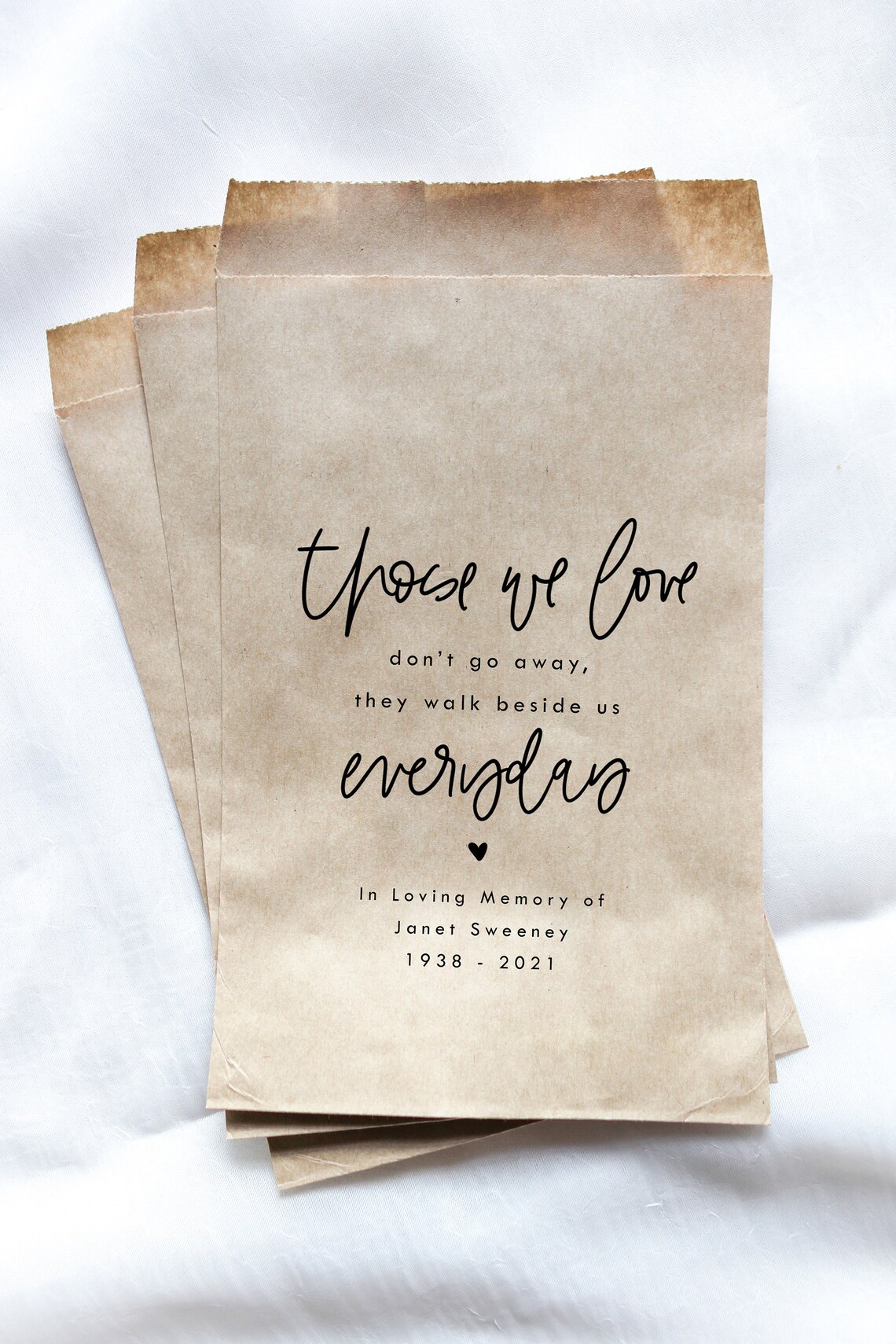 Memorial Favor Bag Personalized in Loving Memory Bag - Etsy