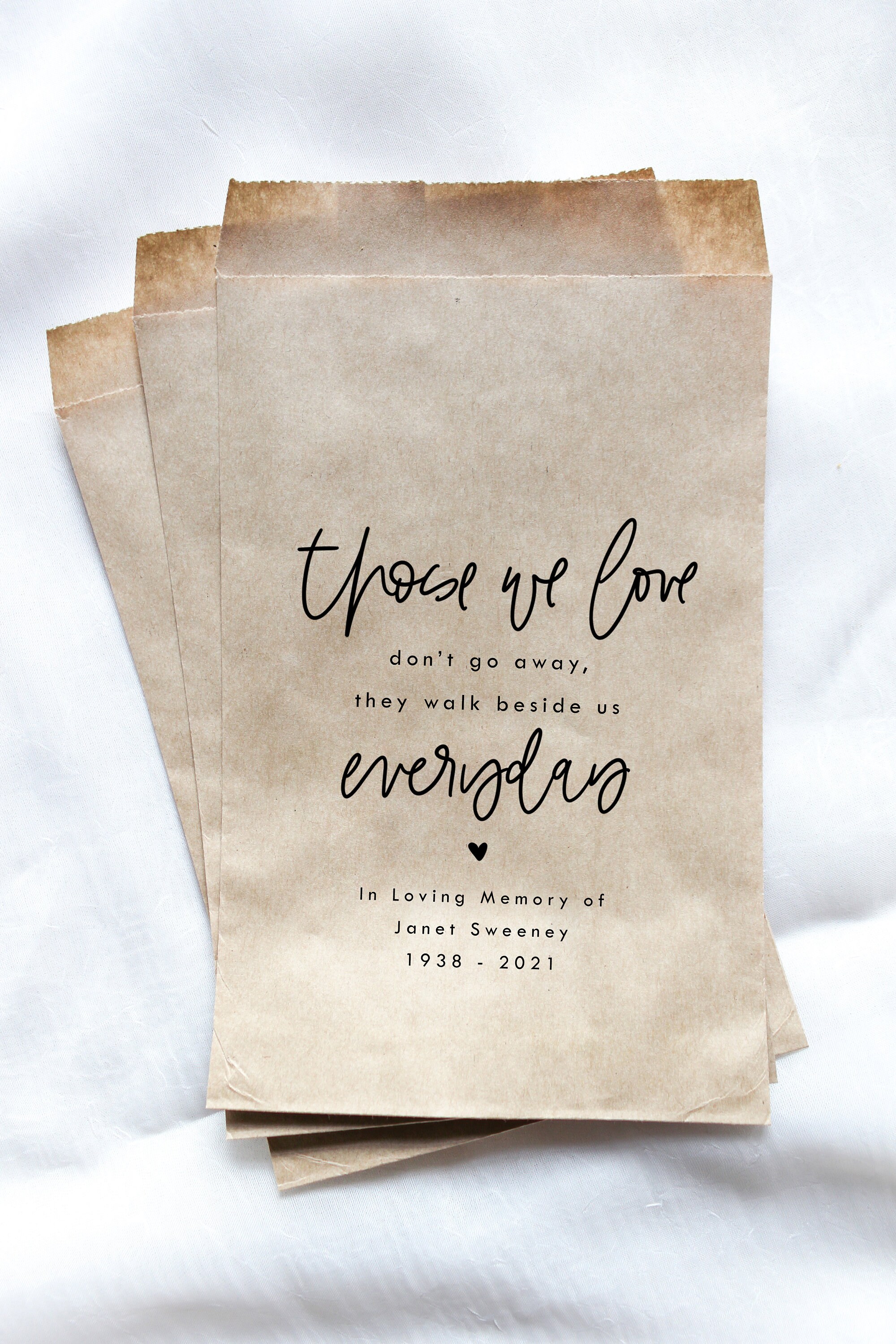 Memorial Favor Bag Personalized in Loving Memory Bag - Etsy