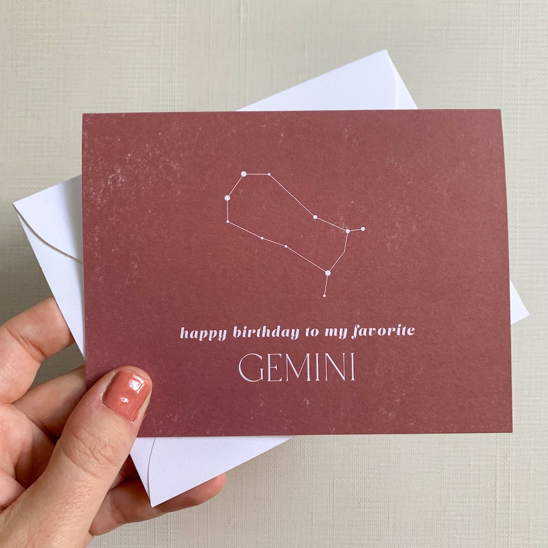 Happy Birthday to My Favorite Gemini Zodiac Birthday Card - Etsy