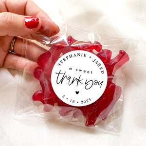 A Sweet Thank You Stickers Personalized Wedding Favors, Bridal Shower ...