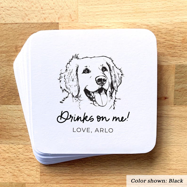 Custom Pet Portrait Coasters - Drinks on Me || Custom Dog, Cat ...