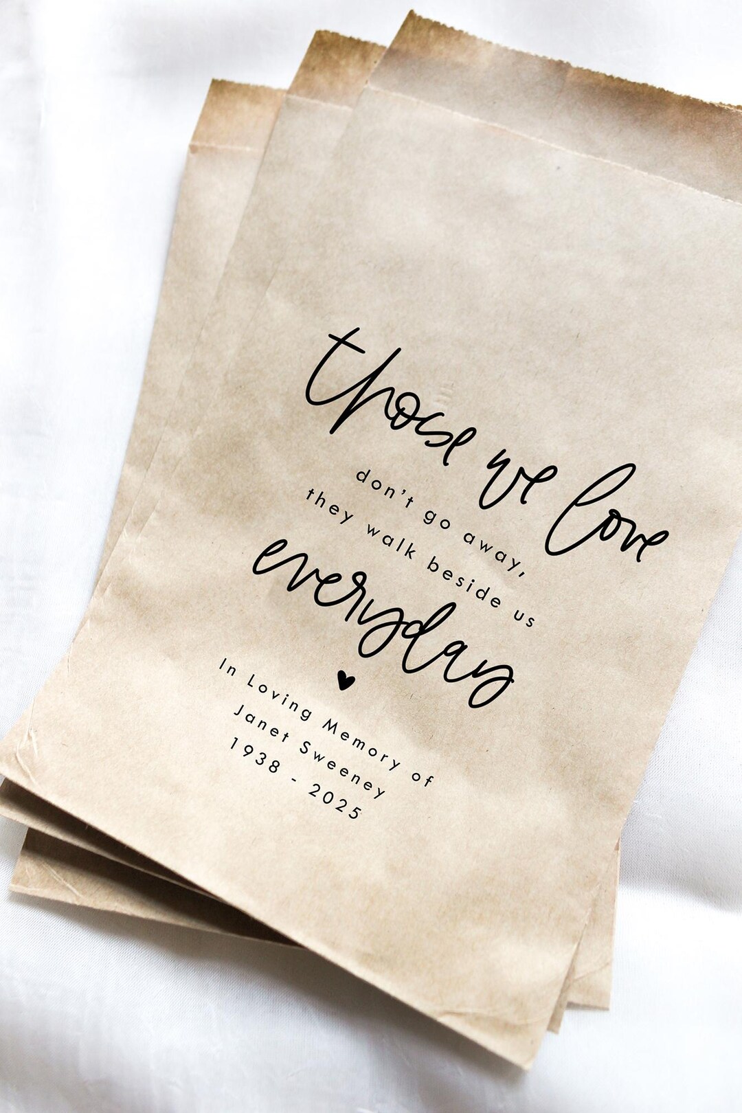 Memorial Favor Bag || Personalized in Loving Memory Bag, Wedding ...