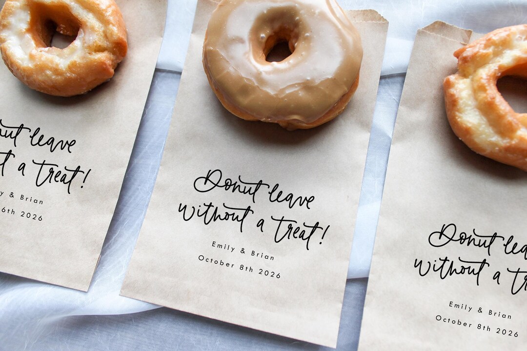 Donut Leave Without a Treat! Favor Bag || Donut Wedding Favor Bag ...