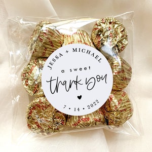 A Sweet Thank You Stickers Personalized Wedding Favors - Etsy