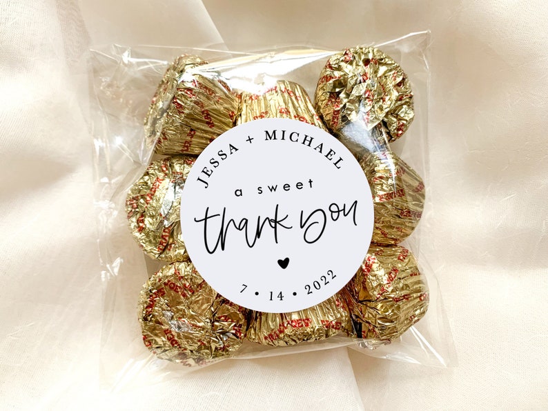 A Sweet Thank You Stickers Personalized Wedding Favors - Etsy