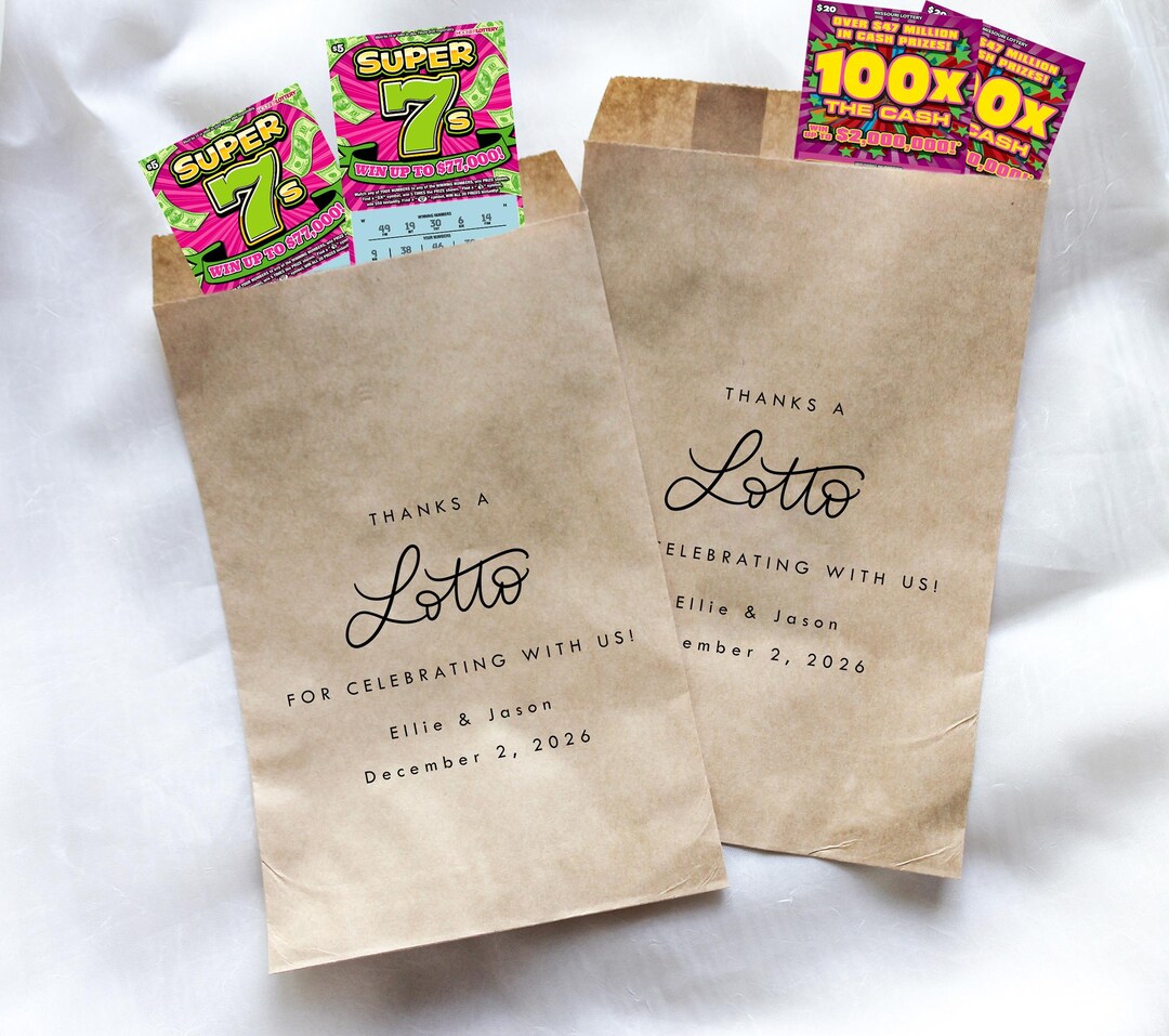 Thanks a Lotto! Personalized Favor Bags || Wedding Scratchers, Wedding ...