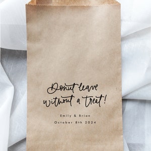 Donut Leave Without a Treat Favor Bag Donut Wedding Favor Bag, Party ...
