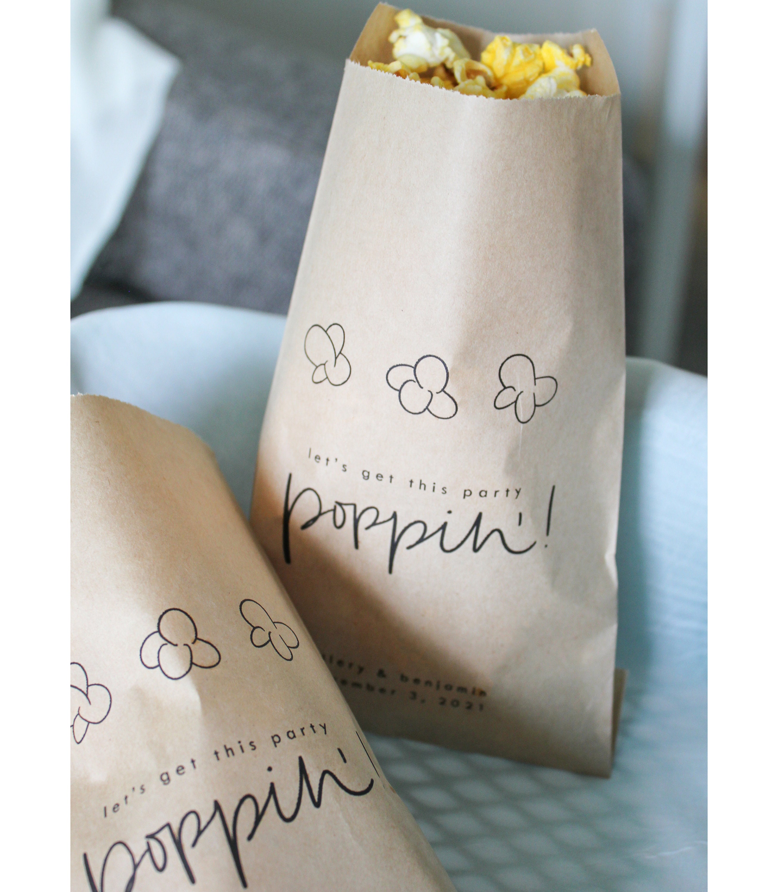 Wedding Popcorn Bags Popcorn Favor Bag Let's Get This - Etsy