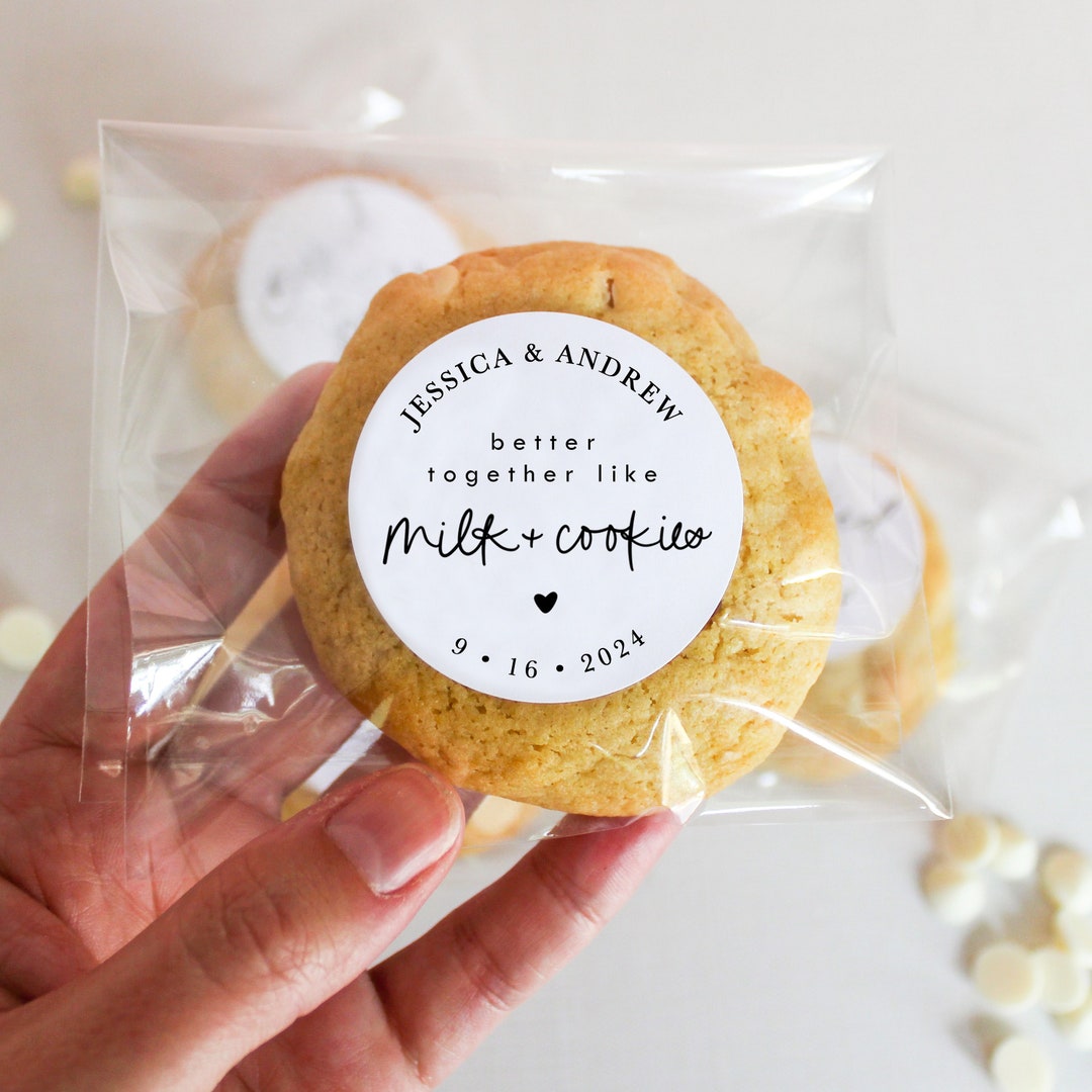 Better Together Like Milk and Cookies Personalized Stickers Wedding ...