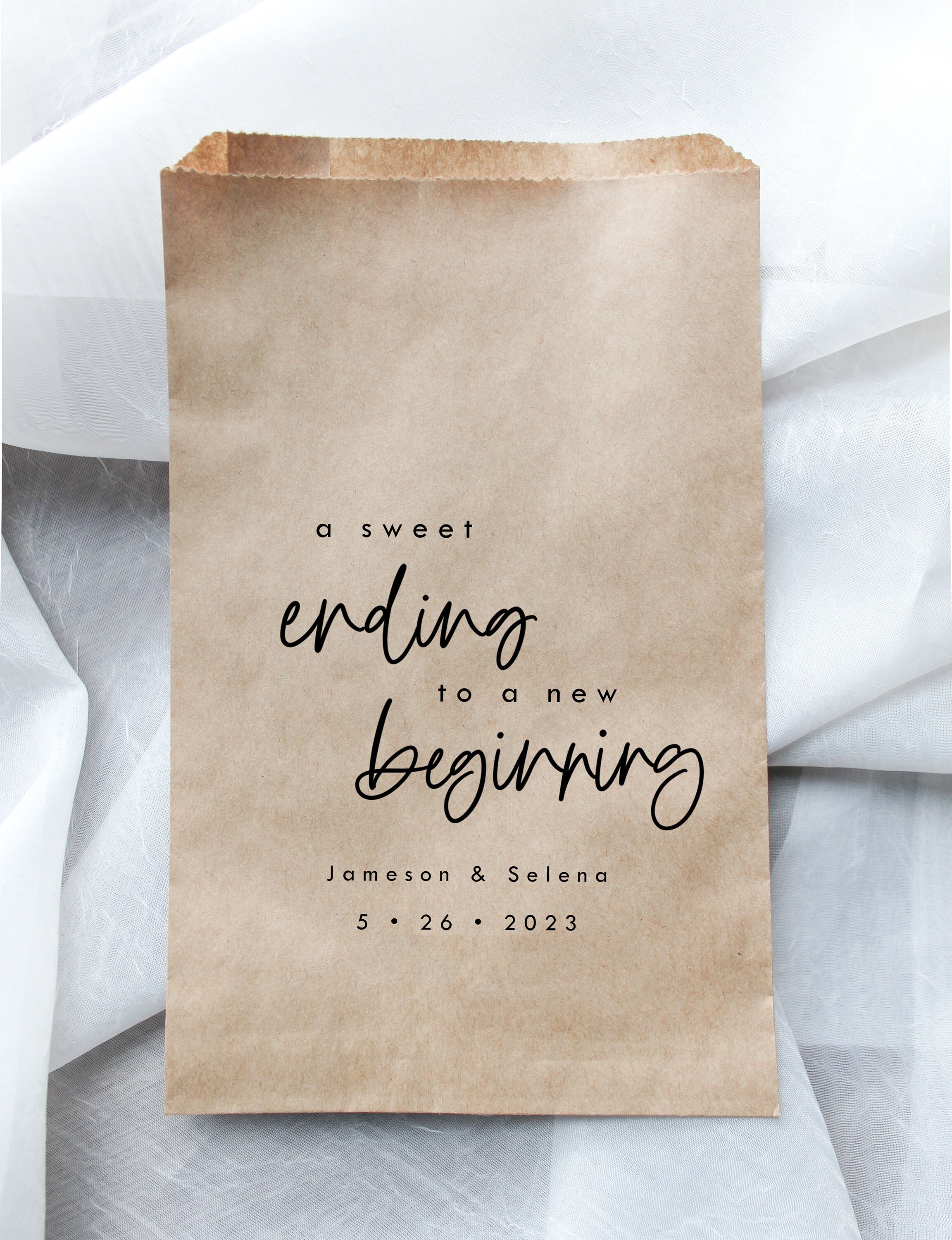 A Sweet Ending to a New Beginning Favor Bag Personalized - Etsy