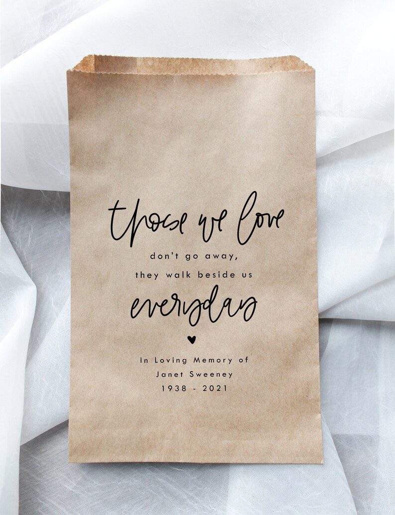 Memorial Favor Bag Personalized in Loving Memory Bag - Etsy