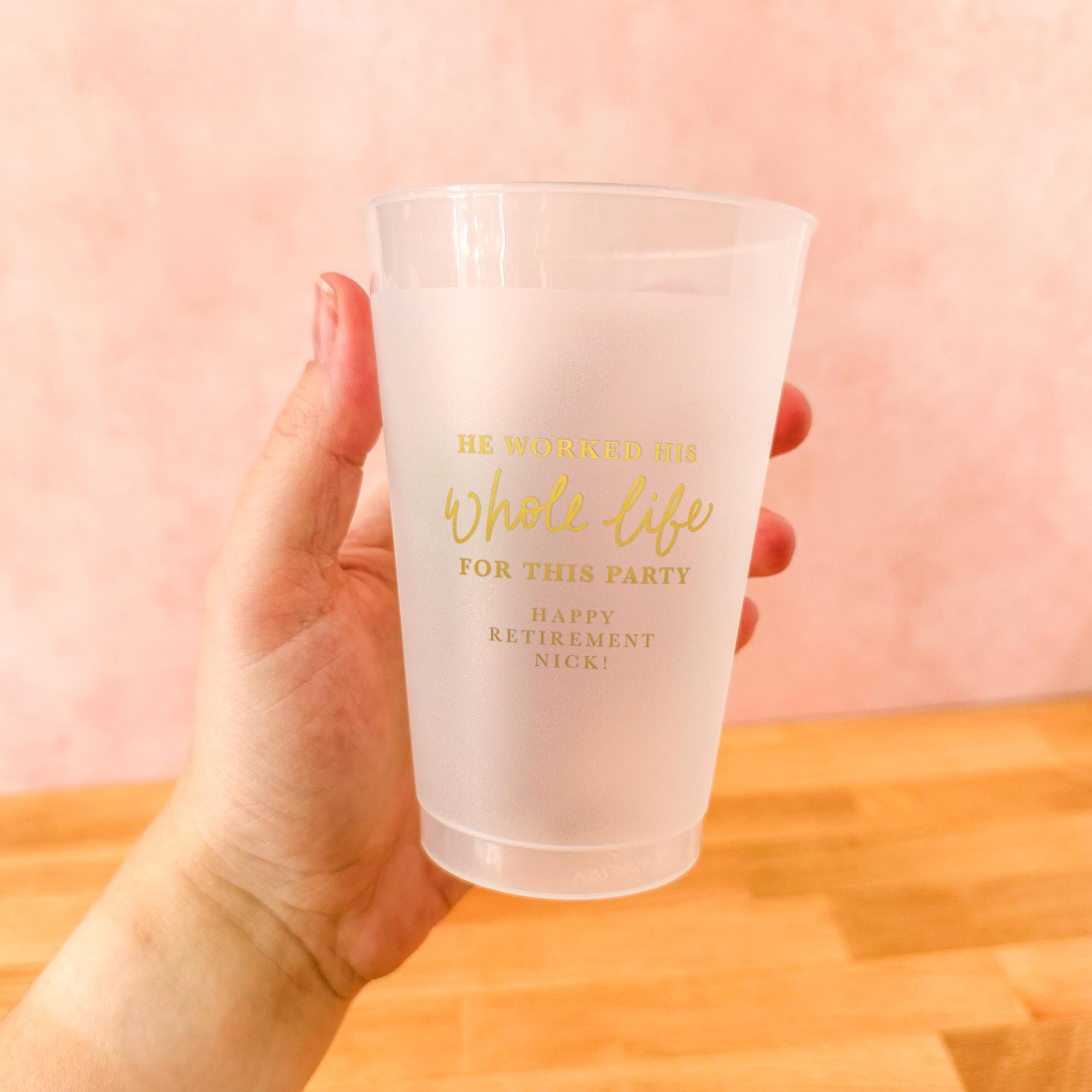 Personalized Retirement Party Frosted Cups | Custom Wine Cups - Etsy