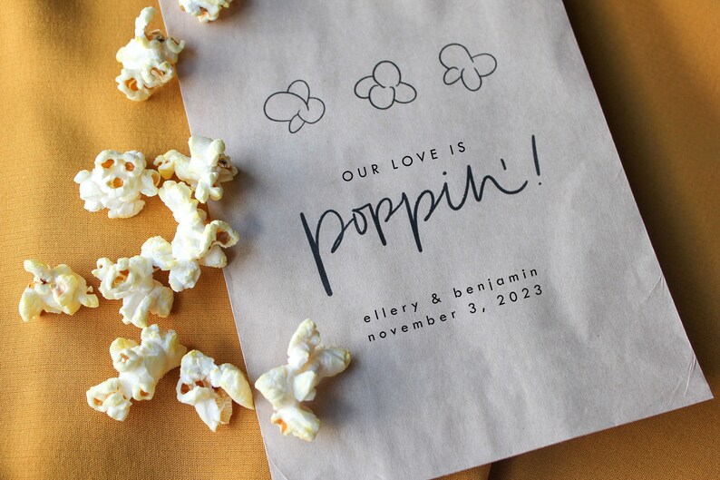 Our Love is Poppin' Wedding Popcorn Bags Engagement - Etsy