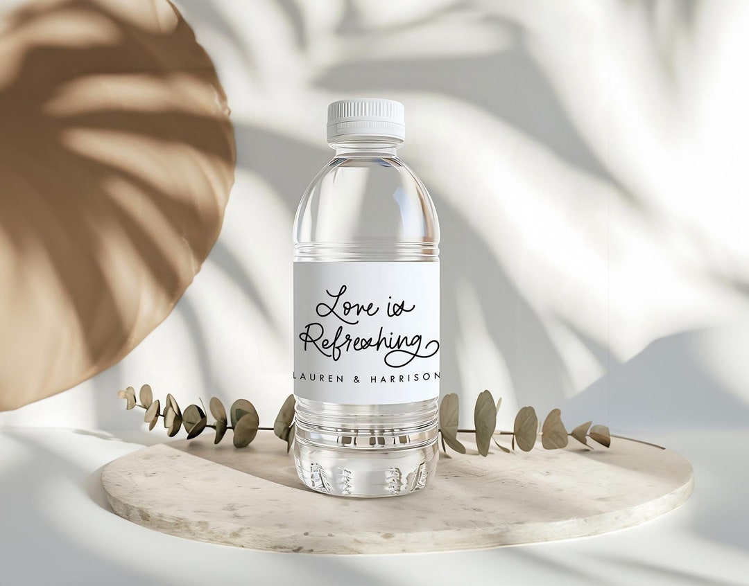 Love is Refreshing Water Bottle Labels || Wedding Water Bottle Labels ...