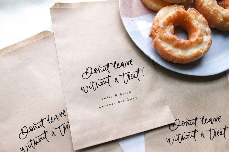 Donut Leave Without a Treat! Favor Bag || Donut Wedding Favor Bag ...