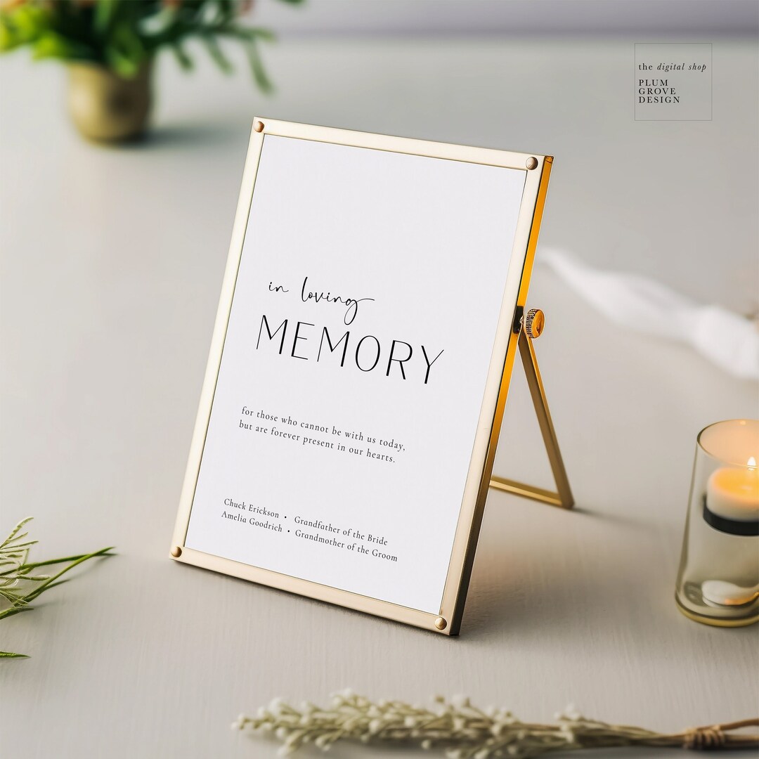 In Loving Memory Sign Template - Emma Collection || Minimal Wedding ...