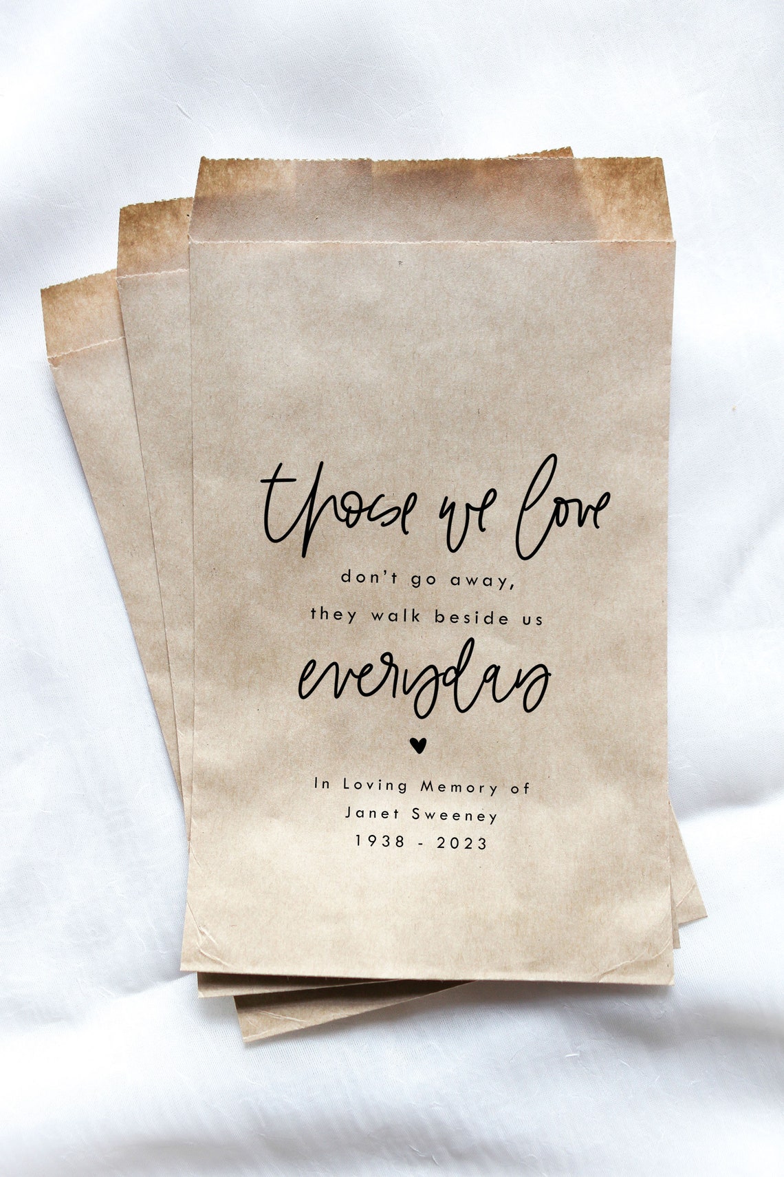 Memorial Favor Bag Personalized in Loving Memory Bag - Etsy