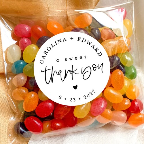 Wedding Stickers A Sweet Thank You Personalized Wedding - Etsy