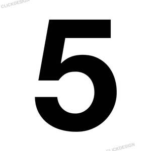 Number 5 Helvetica Neue Bold Typographic Poster | Etsy