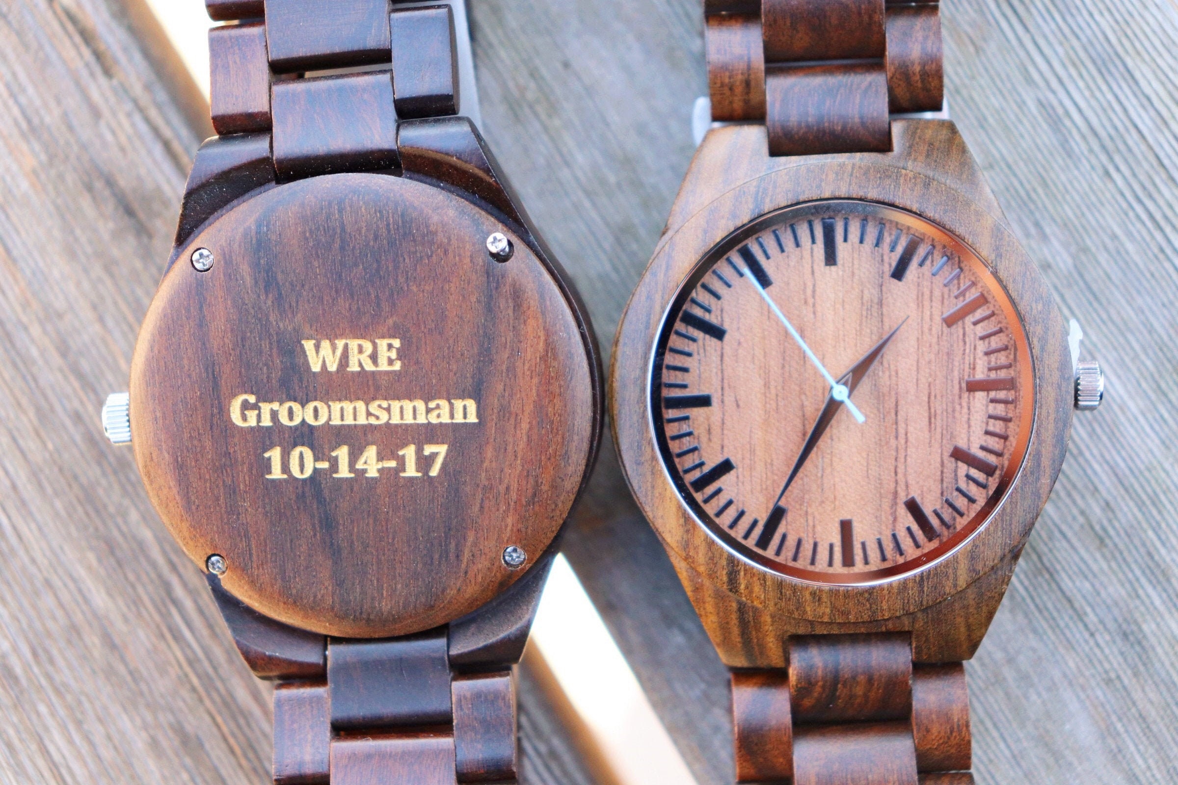 Personalisierte Holzuhr Gravur Holzuhr Bräutigam Geschenk - Etsy.de