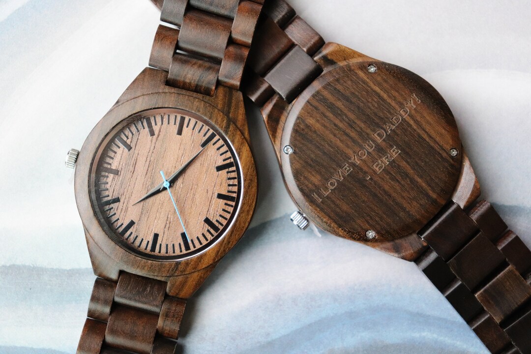 Personalisierte Holzuhr, Gravur Holzuhr, Bräutigam Geschenk, Vater der Braut Geschenk, Bräutigam ...