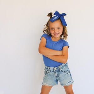 Team Embroidered Long Tail Bows - CUSTOM, Sports Team Fan Bows ...