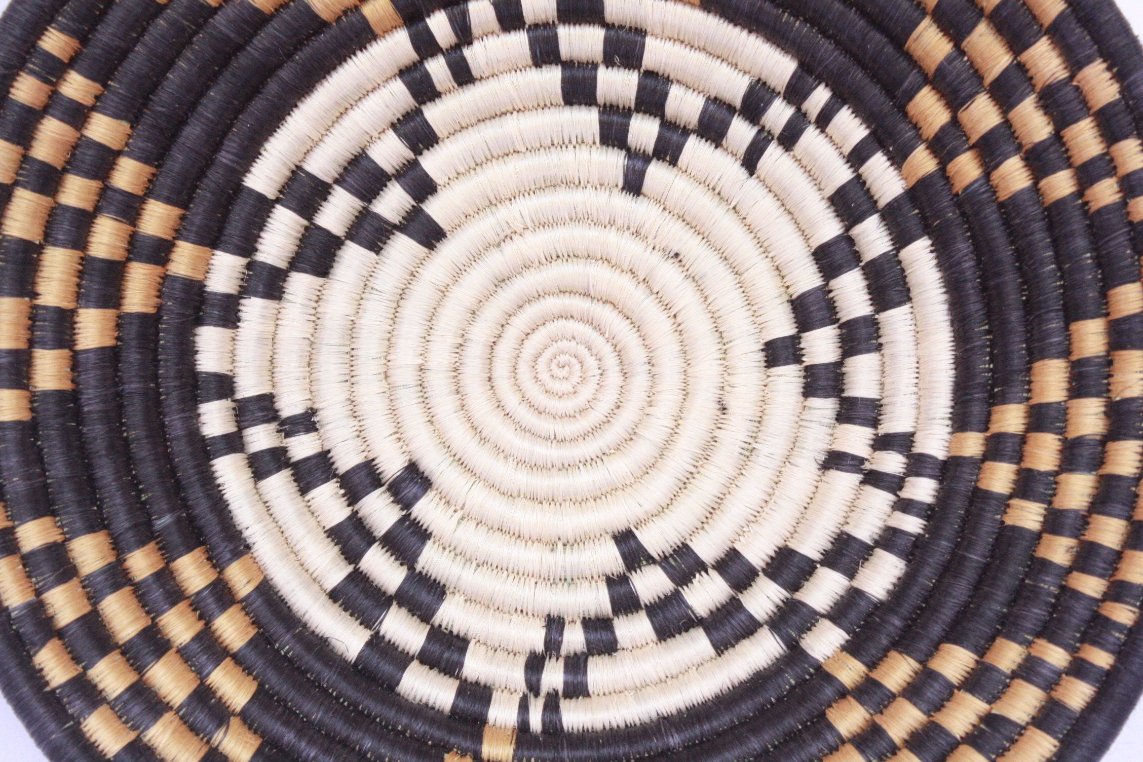 12" Rwanda Basket: Handwoven Sisal & Sweetgrass Bowl, African Decor - Etsy