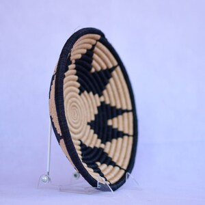 Igisiga Medium African Basket, 10 Inches Rwanda Basket, Black and White ...