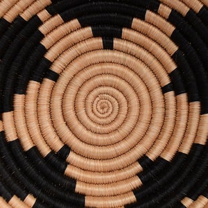 Igisiga Medium African Basket, 10 Inches Rwanda Basket, Black and White ...