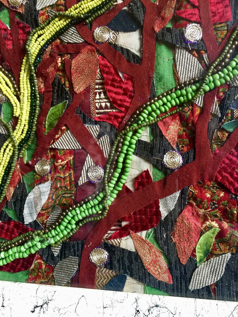 Original Stoff Kunst Natur Themen Collage moderne Textil - Etsy.de