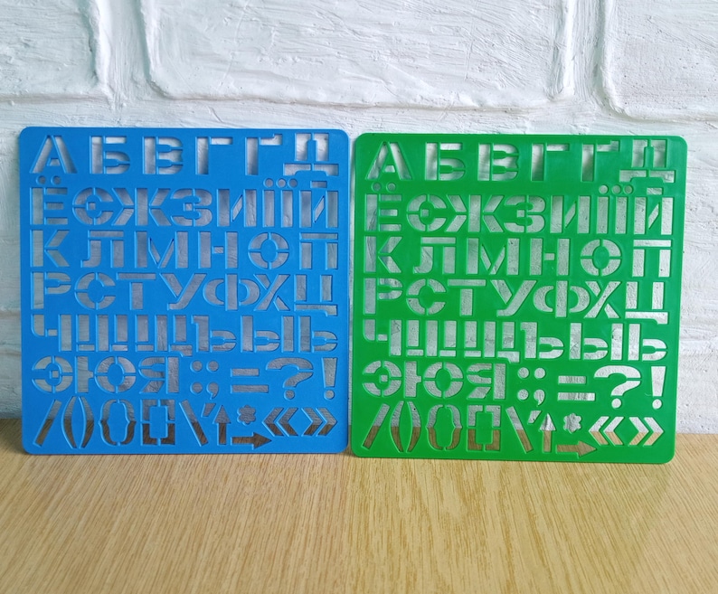New Plastic Stencil With Ukrainian and Russian Fonts for Writing ...