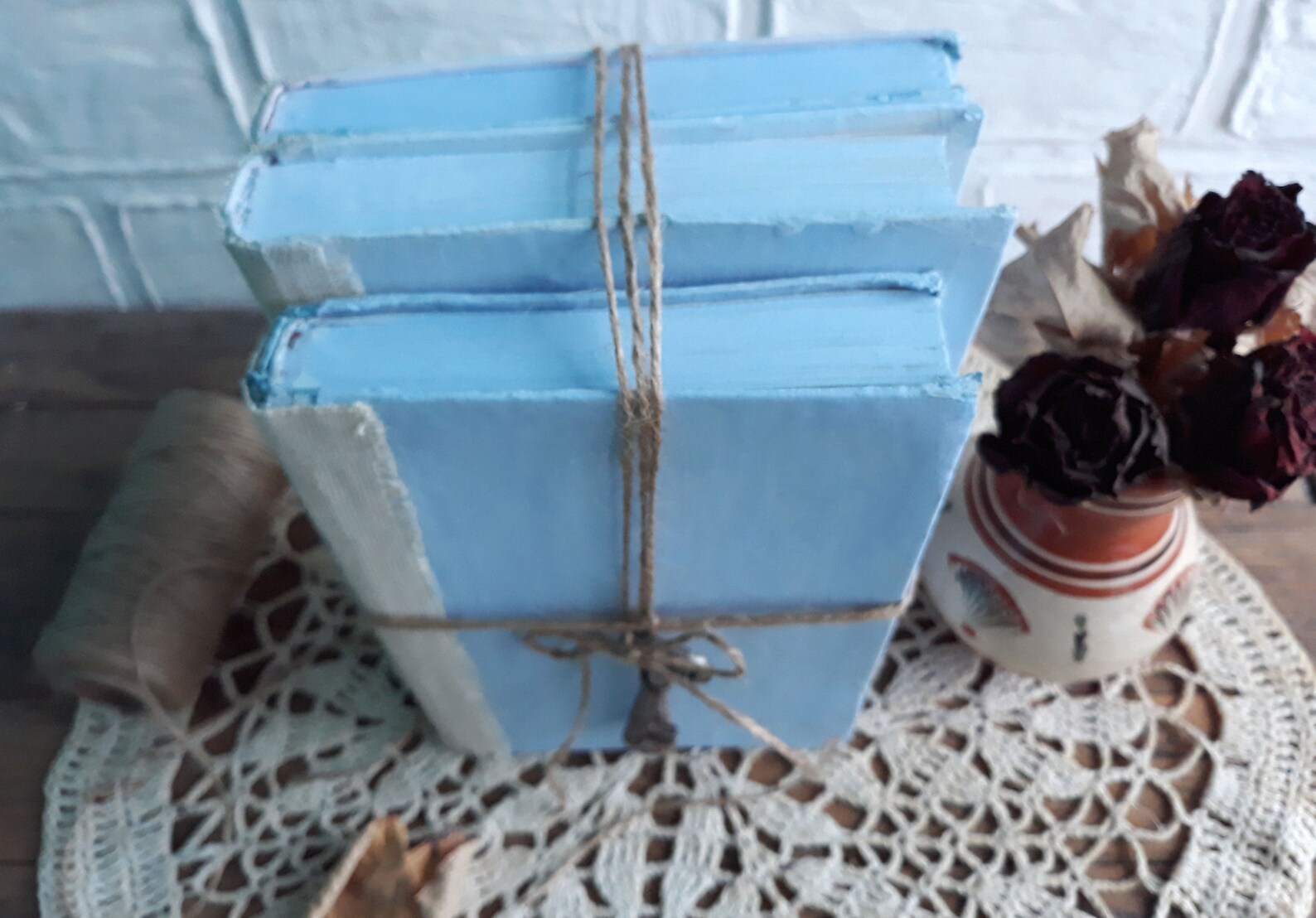 Vintage Books Set Blue Book Decor Shabby Chic Decor Light Blue | Etsy