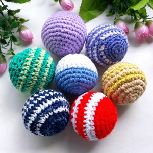 Set of 4 Crochet Small Balls for Dogs, Cats. Knitted Toys for Puppies ...
