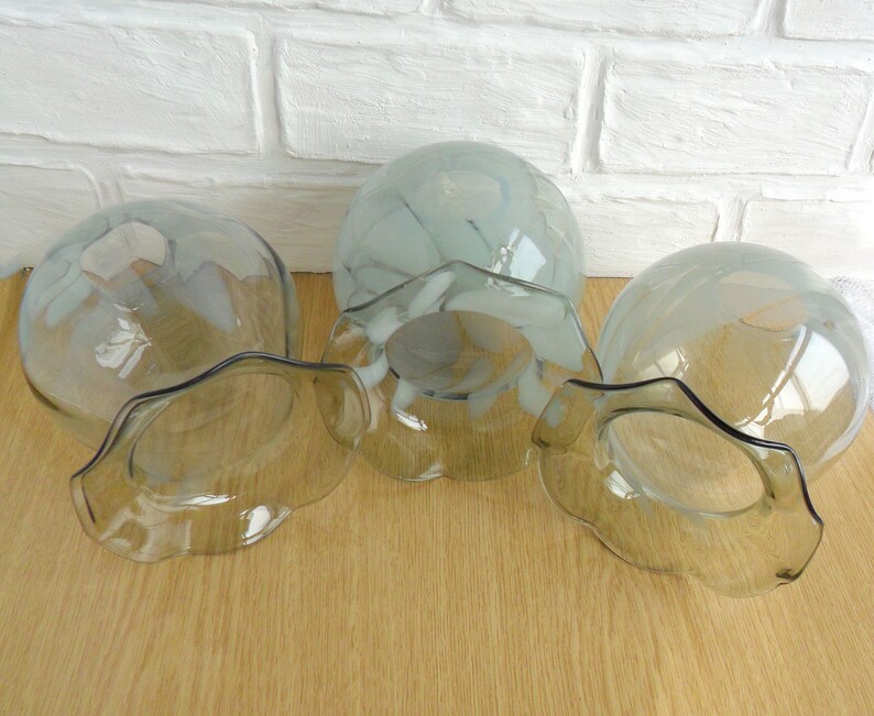 80s Vintage Glass Lamp Shades Set of 3 Chandelier Vintage - Etsy
