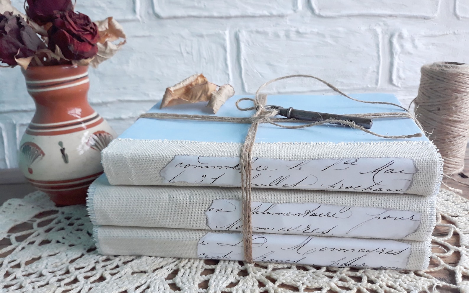 Vintage Books Set Blue Book Decor Shabby Chic Decor Light Blue | Etsy
