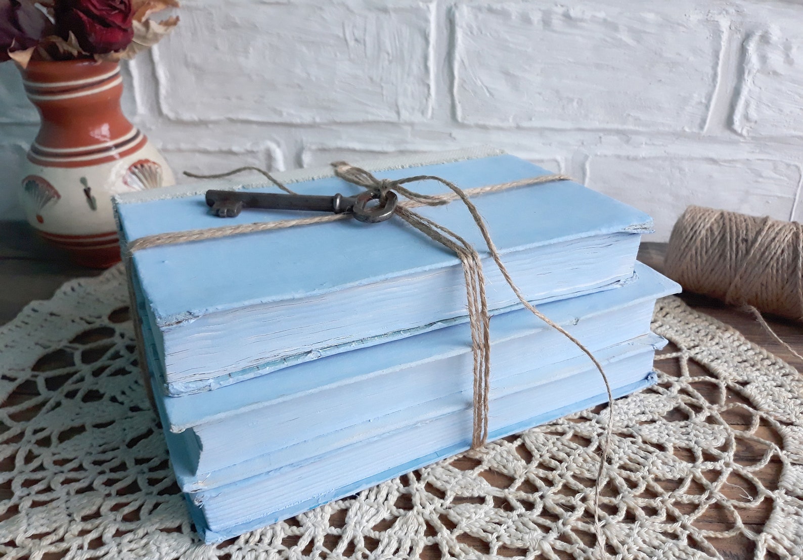 Vintage Books Set Blue Book Decor Shabby Chic Decor Light Blue | Etsy