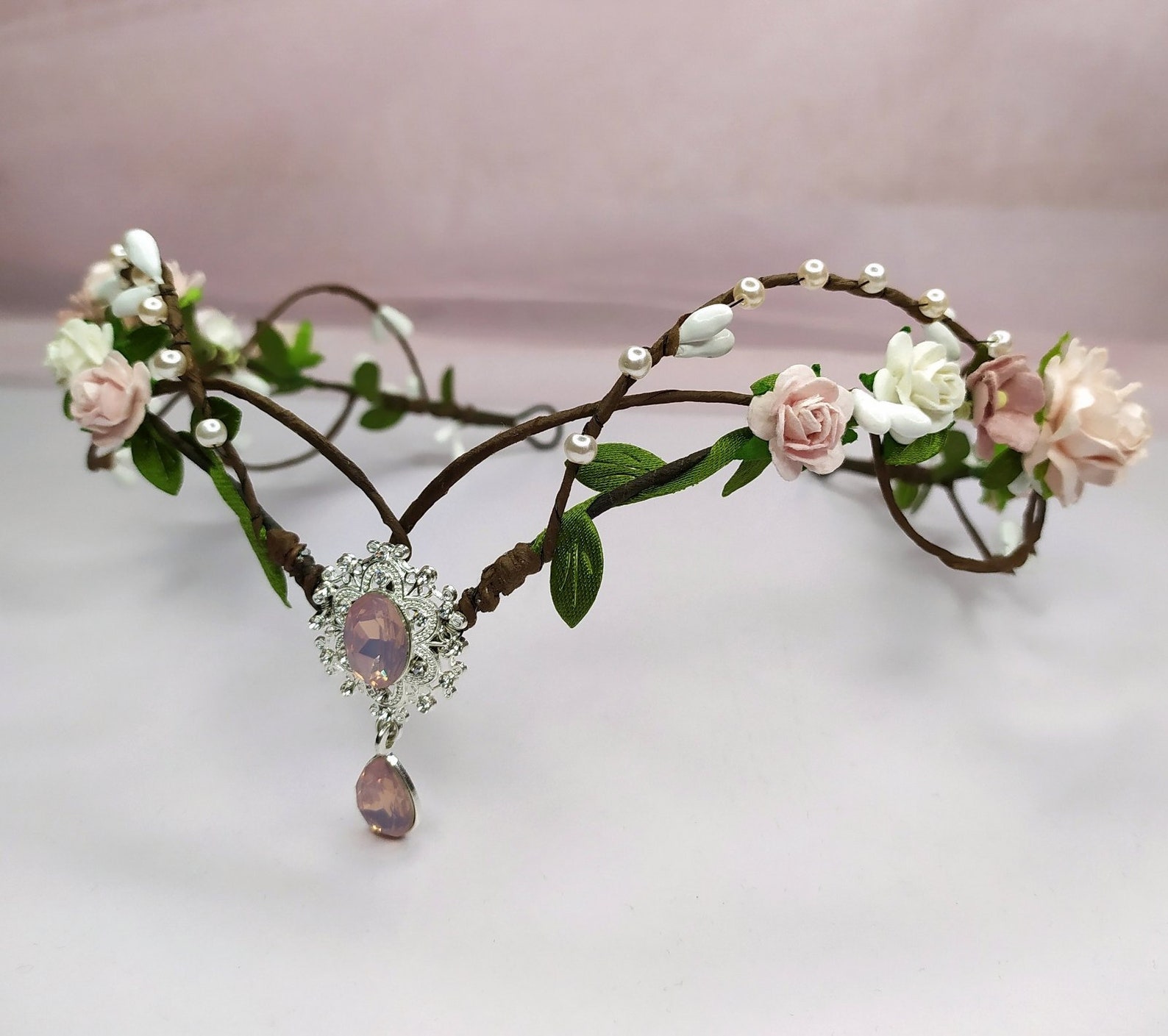 Blush Pink Elf Crown Elven Fairy Crown Elf Tiara Elven Circlet | Etsy