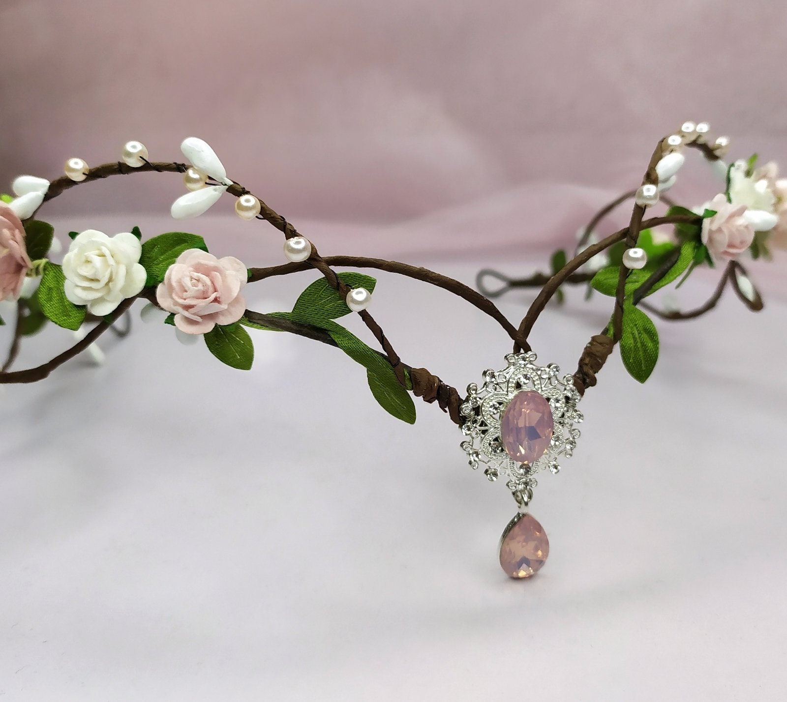 Blush Pink Elf Crown Elven Fairy Crown Elf Tiara Elven Circlet | Etsy