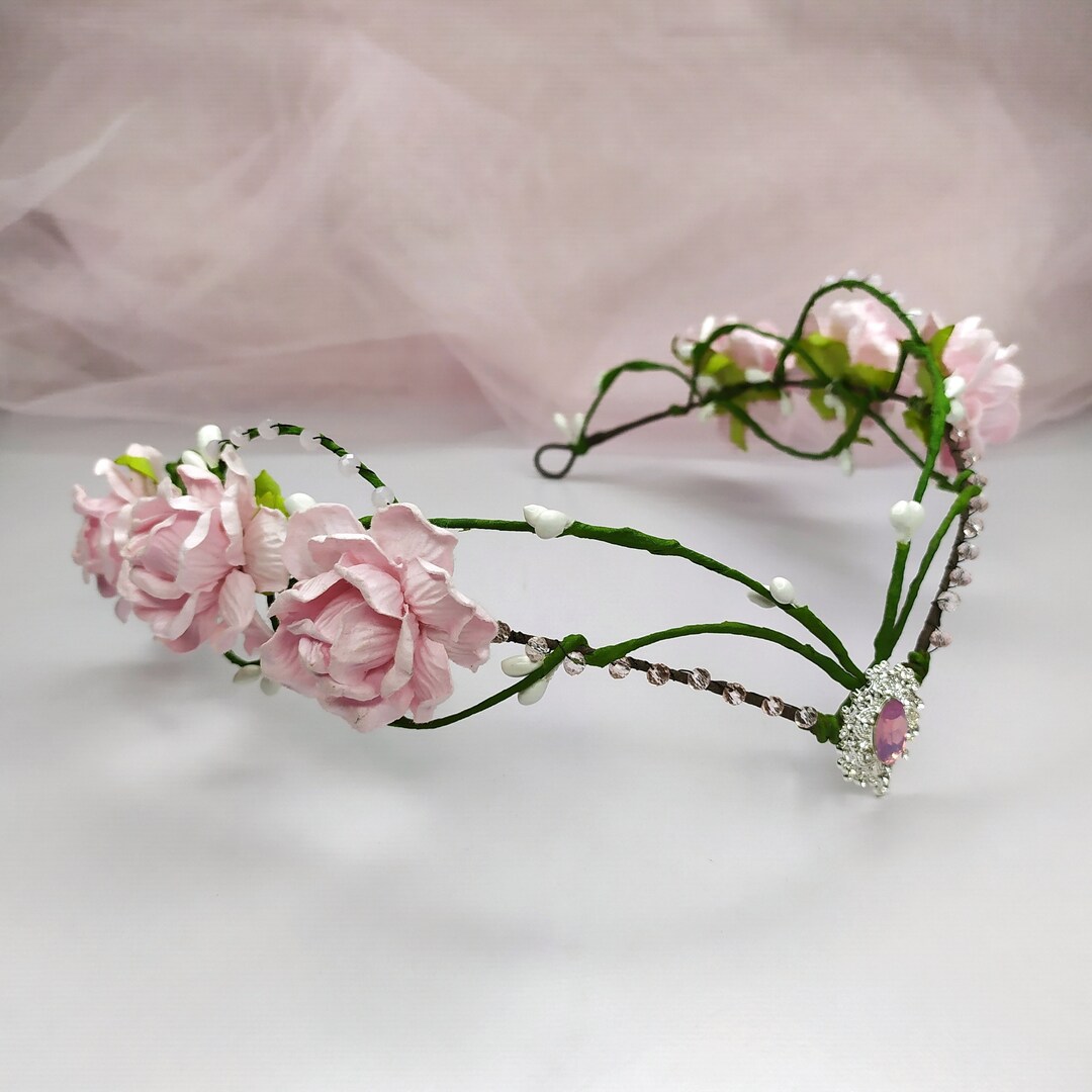 Elven Fairy Crown Elf Tiara Flower Elven Flower Headpiece Elvish Floral ...