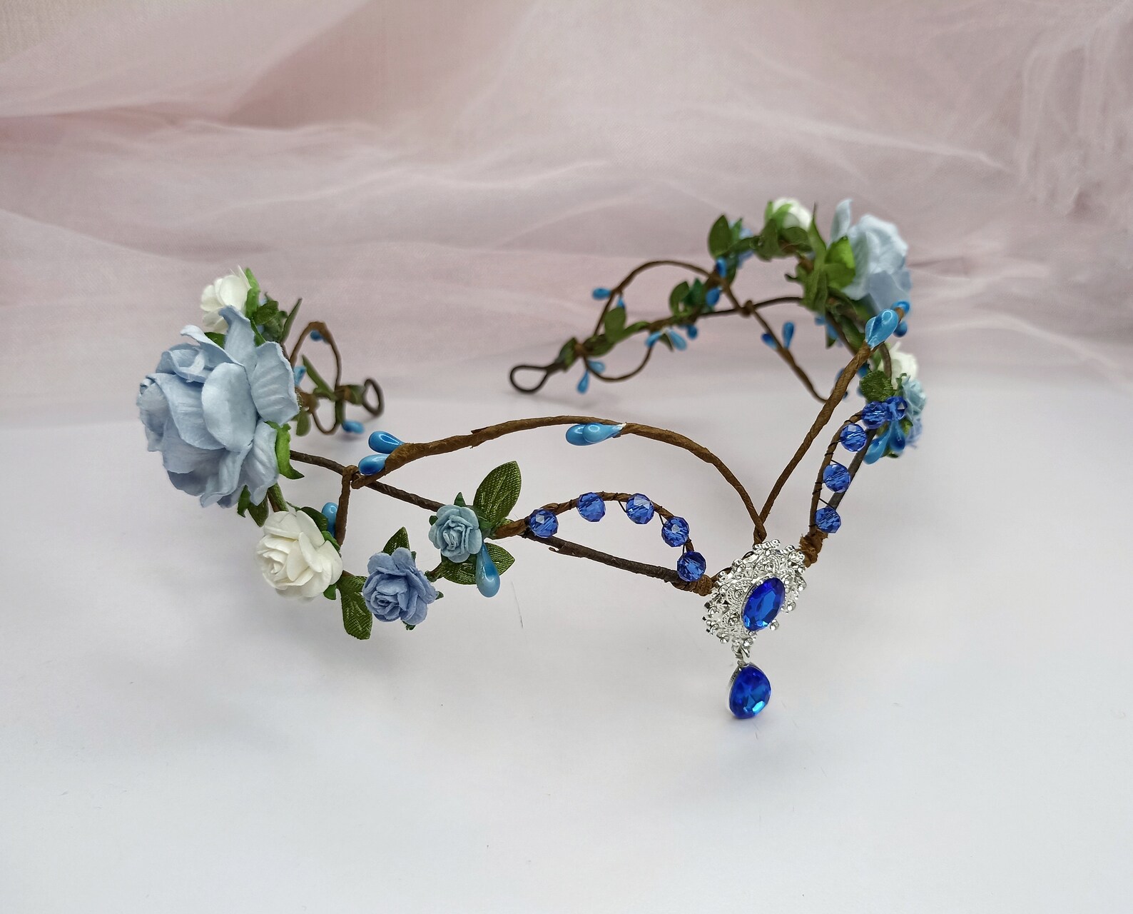 Blue Elven Crown for Woman Elf Tiara Elven Fairy Crown Elvish - Etsy