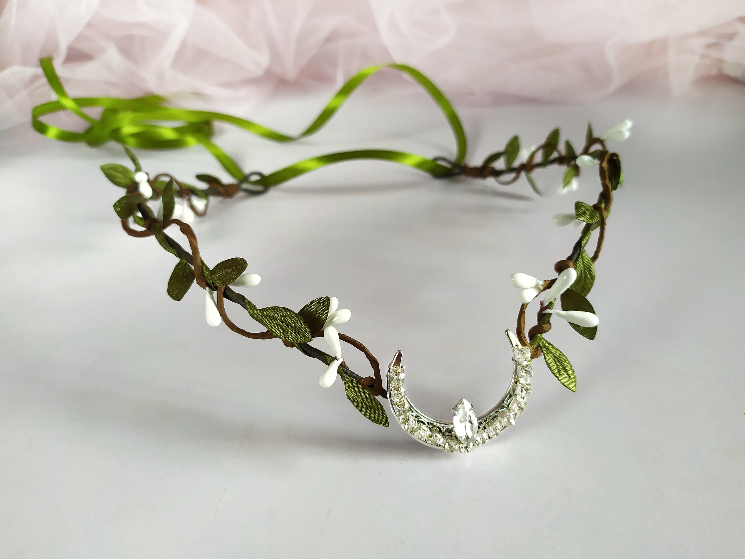 Moon Crown Woodland Elven Circlet Moon Tiara Elf Fairy Crown - Etsy