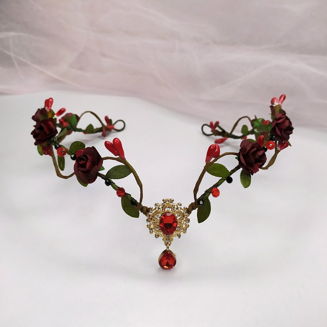 Red Elf Fairy Crown Elven Crown Wedding Elf Tiara Goth Wedding - Etsy