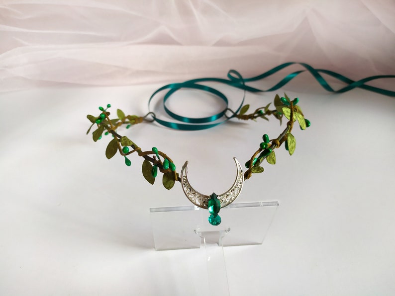 Moon crown Elf fairy crown Moon tiara Woodland elven circlet | Etsy