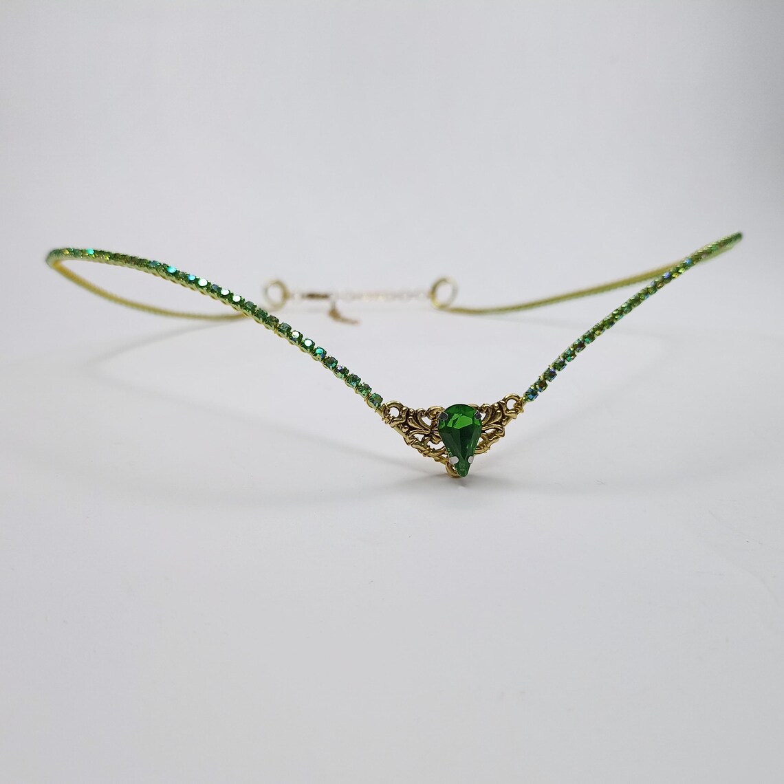 Elegant Elven Green Gold Crystal Tiara Elven Fairy Crown Elf Tiara - Etsy