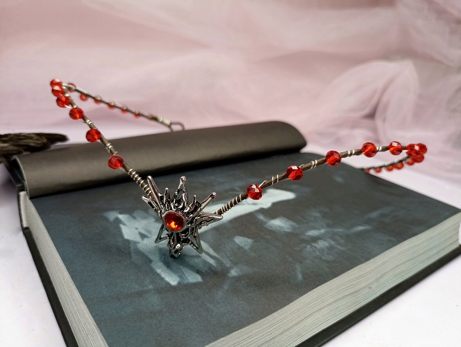 Dragon Tiara With Red Crystal Elven Circlet Gothic Tiara - Etsy