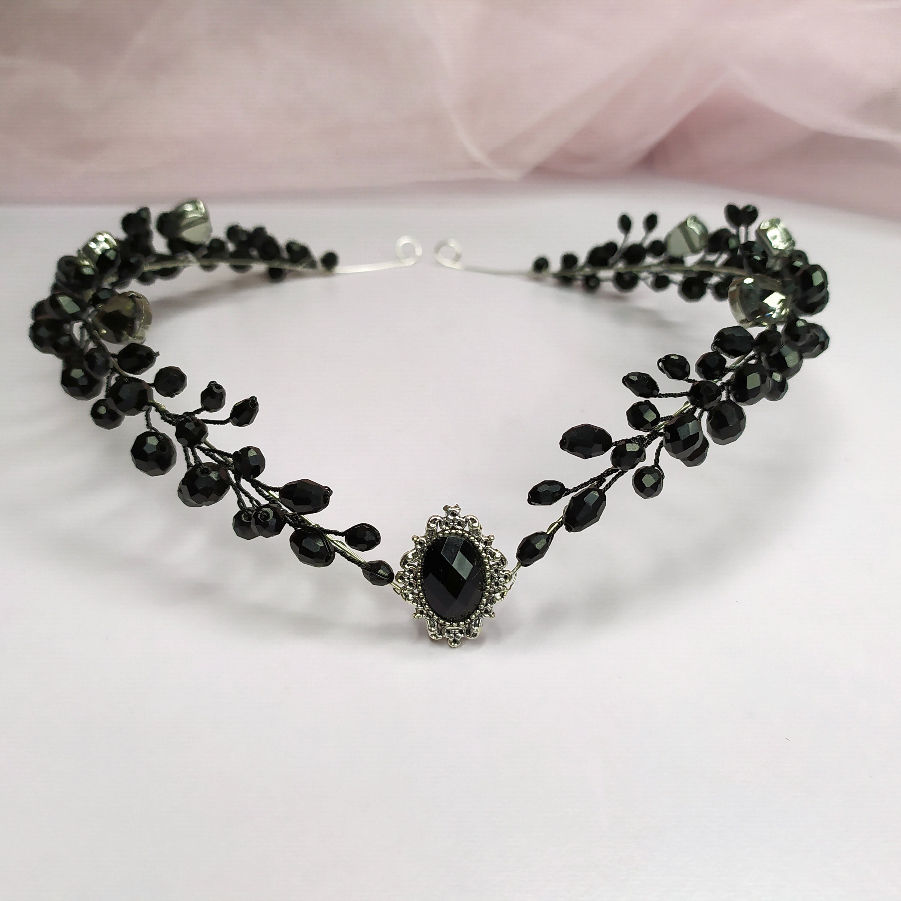 Black Elf Crown Goth Crown Wedding Elven Wedding Circlet Fairy - Etsy