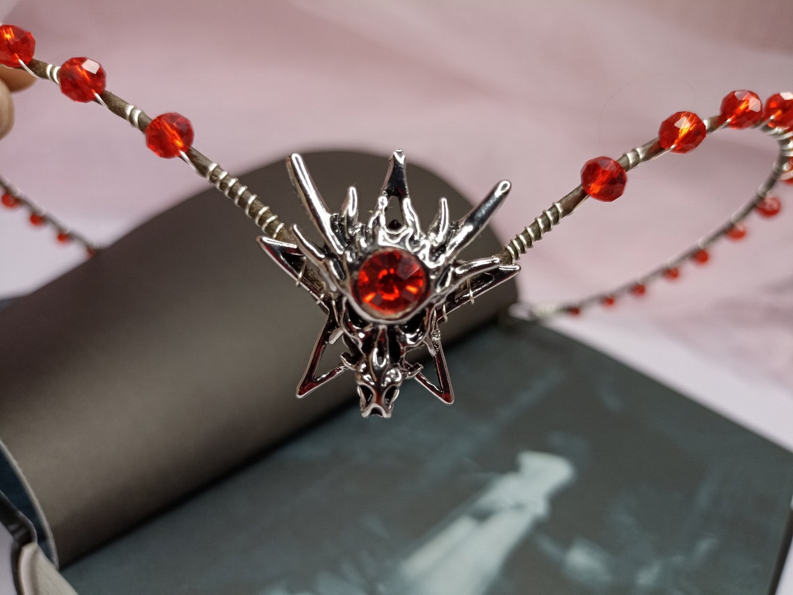 Dragon Tiara With Red Crystal Elven Circlet Gothic Tiara - Etsy