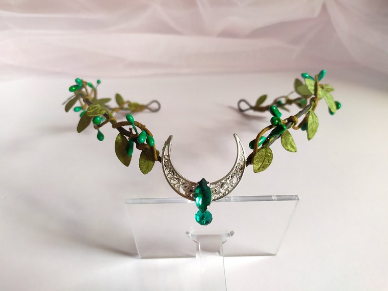 Moon crown Elf fairy crown Moon tiara Woodland elven circlet | Etsy